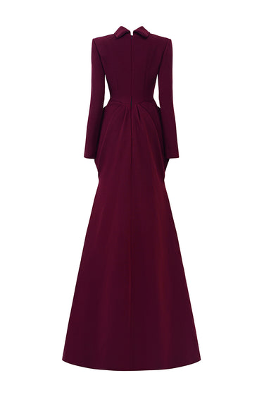 DE-CONSTRUCTED COLLAR WITH DRAPED WAIST GOWN | CULT MIA | IHF