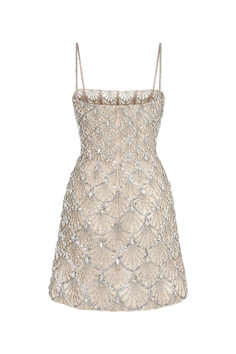 SEASHELL SILVER BEADED MINI DRESS | CULT MIA | Le Thanh Hoa