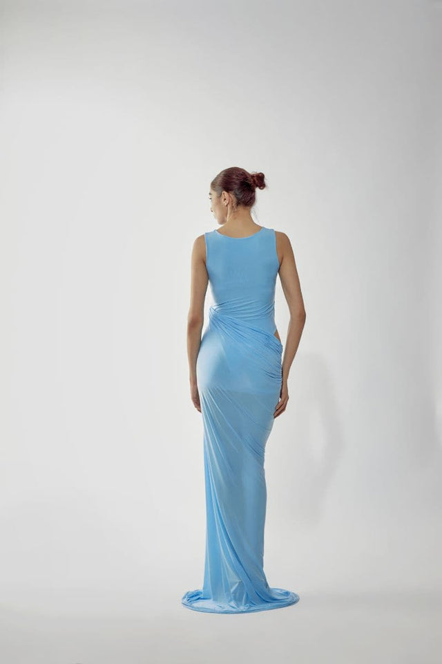 ELINA BABY BLUE CUT-OUT MAXI DRESS | CULT MIA | Deme By Gabriella