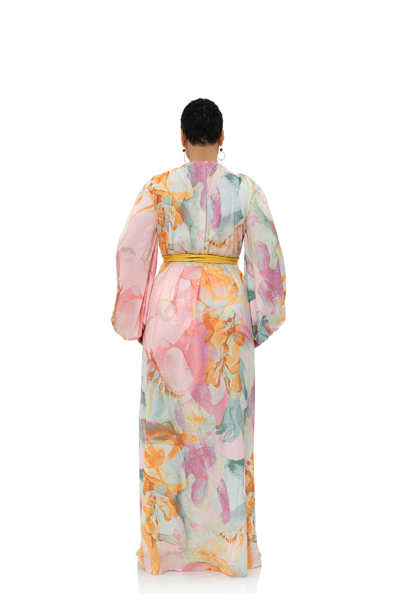 NEEMA ZULI PRINT BUBBLE SLEEVE ROBE | CULT MIA | Andrea Iyamah