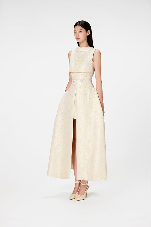 BEADED BROCADE COWL NECK LONG | CULT MIA | Montsand