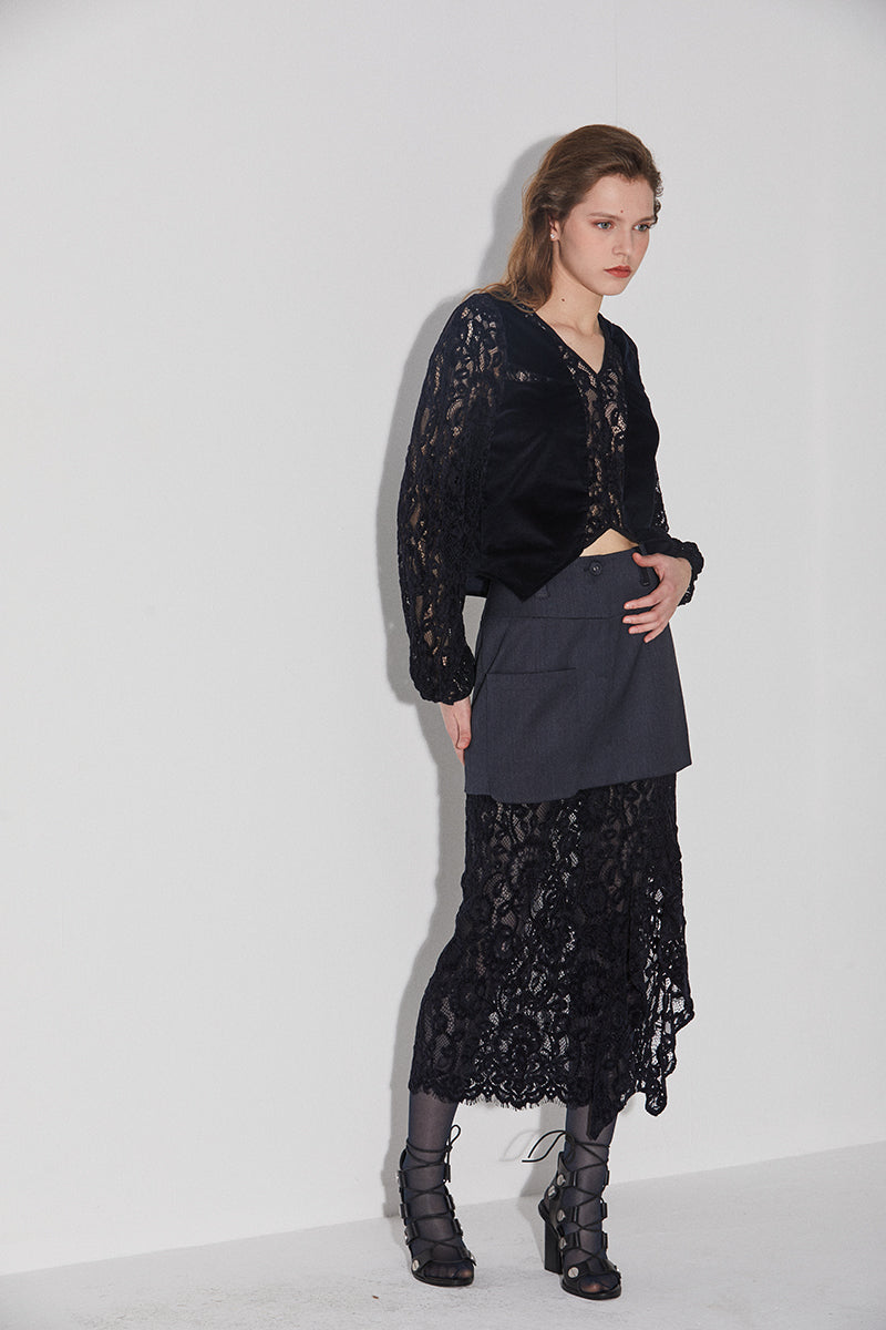 JULIA LACE-TRIMMED MIDI SKIRT | CULT MIA | Sunday Life