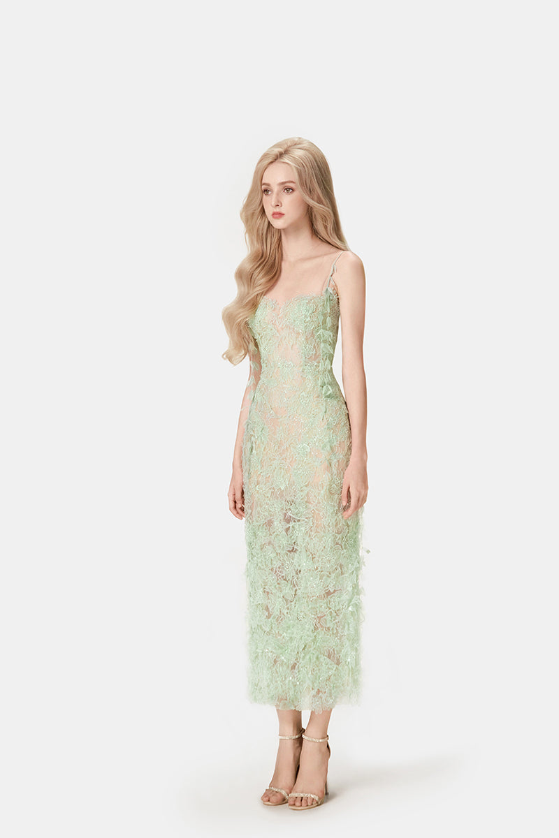 MINT BEADED LACE PENCIL MIDI DRESS | CULT MIA | Montsand