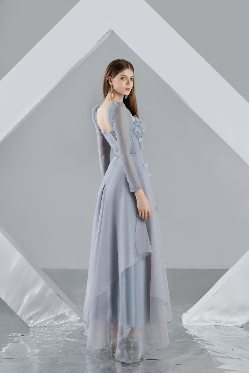 HAYLEY GRAY ORGANZA FLARED MAXI DRESS | CULT MIA | HAPPY CLOTHING