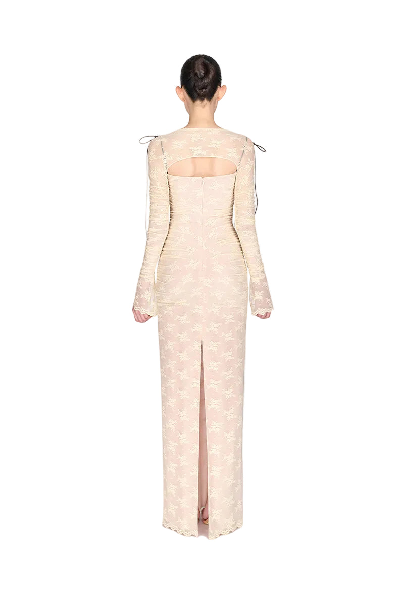 WHITE BOW CUT OUT LACES MAXI DRESS | CULT MIA | Montsand