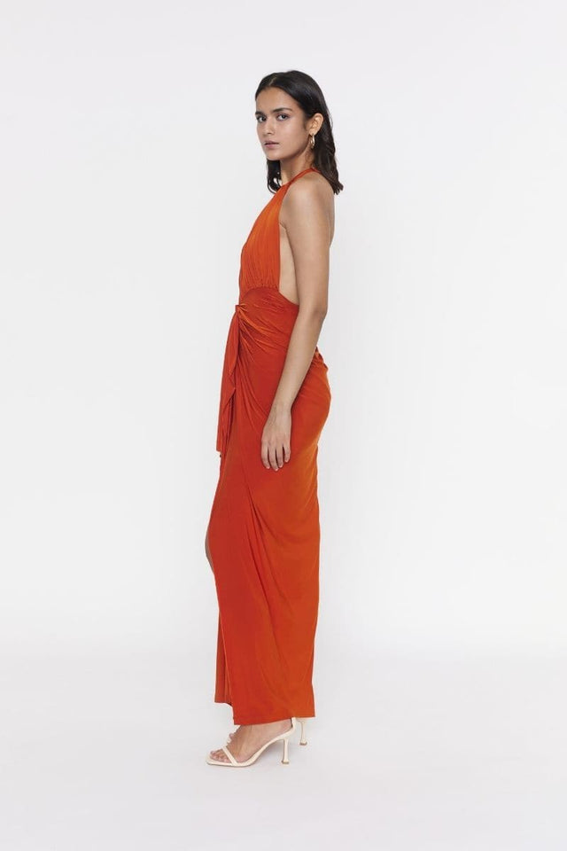 PATRICIA RUST DRAPED MAXI DRESS | CULT MIA | Deme By Gabriella