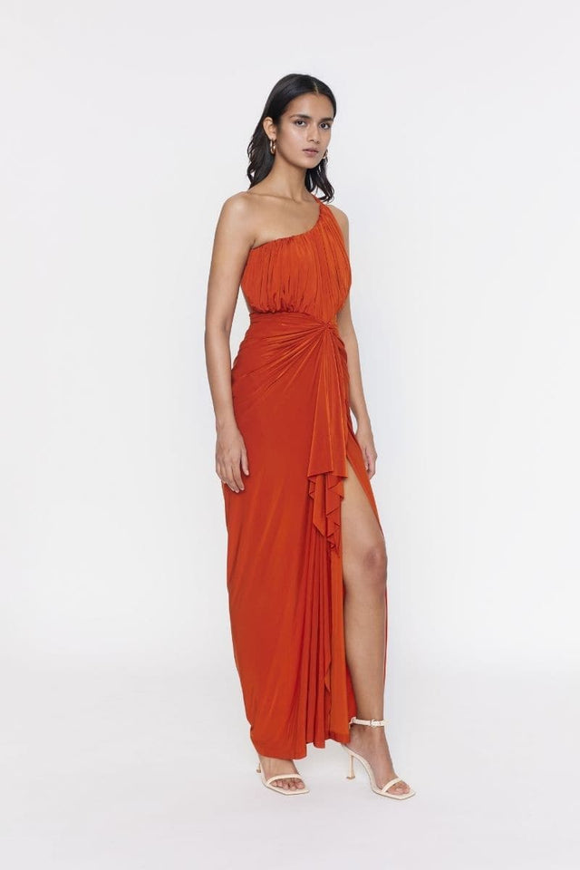 PATRICIA RUST DRAPED MAXI DRESS | CULT MIA | Deme By Gabriella