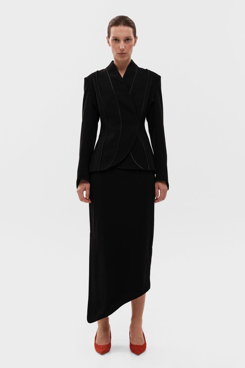 BLACK FITTED JACKET WITHOUT LAPEL | CULT MIA | GASANOVA