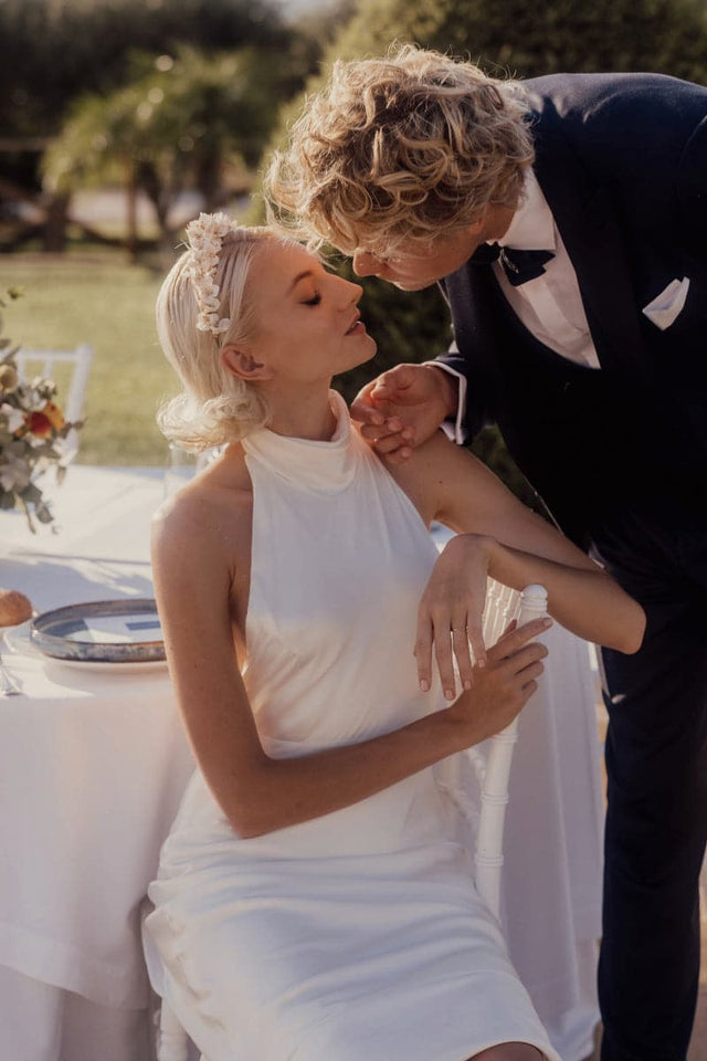CALVA HIGH NECK WHITE GOWN | CULT MIA | Nana Gotti