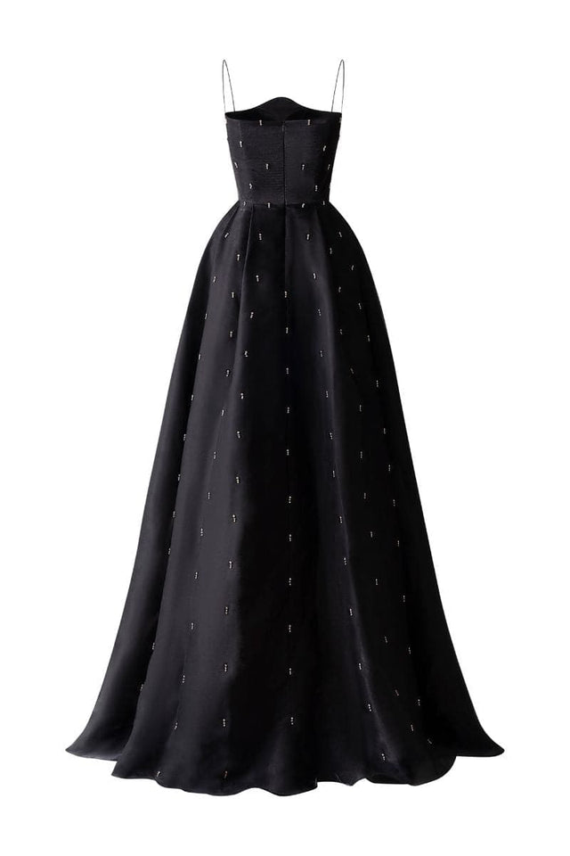 STRAPLESS FULL DRESS WITH STONE EMBELLISHMENT | CULT MIA | Tracy Studio