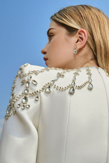 WHITE LONG SLEEVE TRAPEZOID NECKLINE BODYCON FULL DRESS | CULT MIA ...