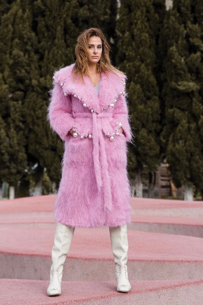 PEARL EMBROIDERED MOHAIR COAT | CULT MIA | Lalo